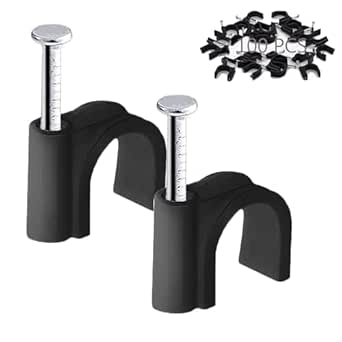 100PCS Round Cable Clips, 5MM Electrical Cable Wall Clip Cable Nail ...