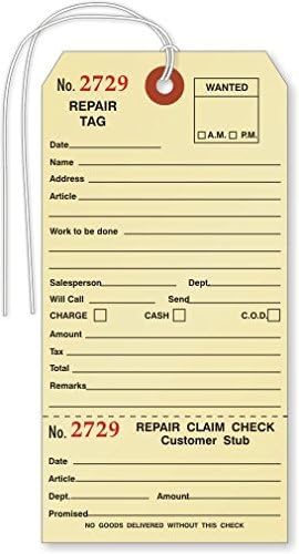 Amazon.com : SmartSign Pack of 500 Sequentially Numbered Repair Tags ...