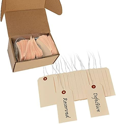 Manila Shipping Tags with Wire Attached 4 3/4" x 2 3/8" (12 x 6 cm) Box ...