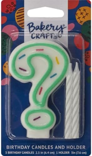 Amazon.com: Mystery Age Question Mark Birthday Cake Candle, 3 inch ...