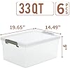 Amazon.com - Citylife 33 QT 6 Packs Plastic Storage Bins with Lids and ...