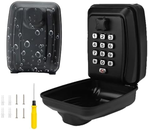 HTT GLOBAL Key Safe Wall Mounted with Screwdriver, Key Lock Box Outdoor ...