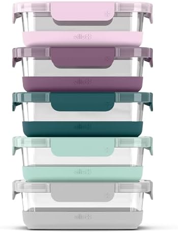Amazon.com: Ello Duraglass 3.4 Cup Meal Prep Sets 10Pc, 5 Pack Set ...