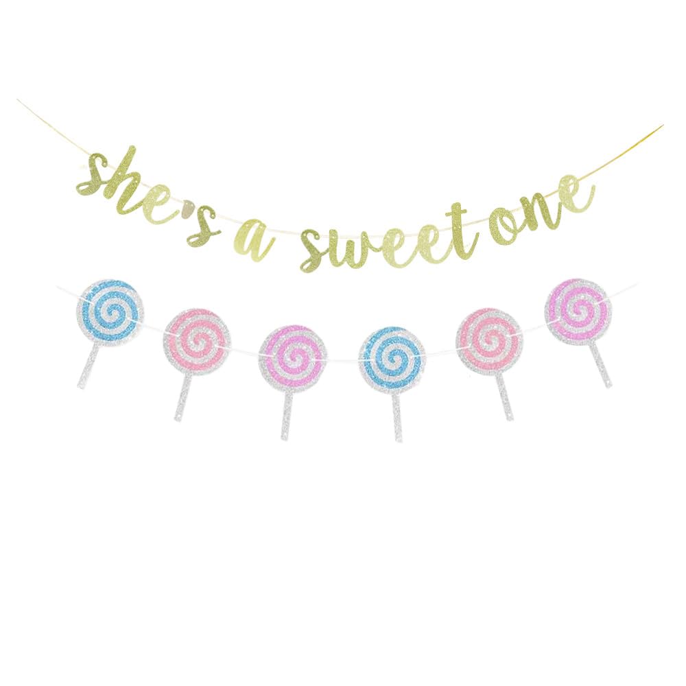 Amazon.com: KUNGOON She's A Sweet One Banner for 1st Birthday Party ...