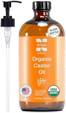 Amazon.com: Seven Minerals New 16 fl oz Glass Bottle Castor Oil Organic ...