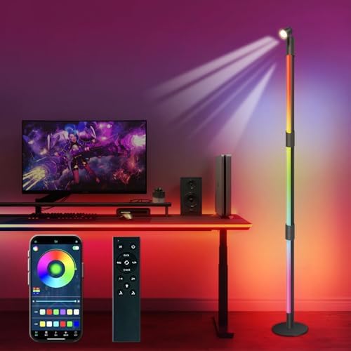 SWAREY RGB Corner Floor Lamp, LED Color Floor Lamp Mood Lighting with ...