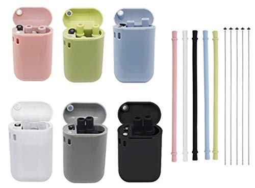 Amazon.com: Collapsible Silicone Straws- Portable Reusable Drinking ...