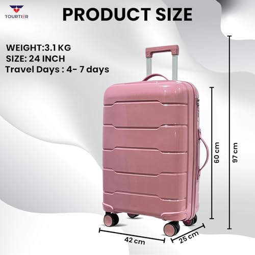 TOURTIER 28-Inch Hard-Shell Luggage Suitcase | Lightweight 3.7 kg | 360 ...