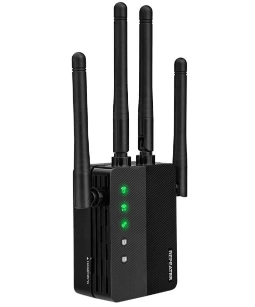 WiFi Extender, 2000 Sq.ft Long Range Repeater Wireless Routers - Black ...
