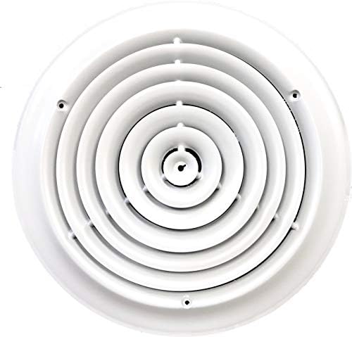 HBW 8" Round Ceiling Diffuser White Powder Coated with Outside ...