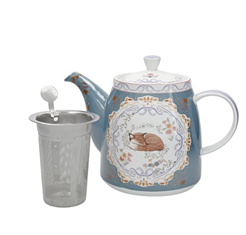 London Pottery Ceramic Bell Shaped Filter Teapot, Fox, 1 L, Labelled ...