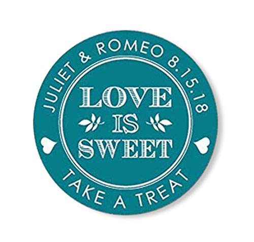 Amazon.com: Love is Sweet Stickers, Custom Wedding Stickers, Candy ...