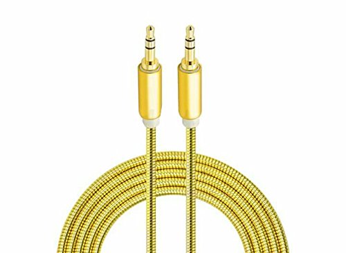 aux metal 3.5mm waterproof gold aux cable for every phone type : Amazon ...