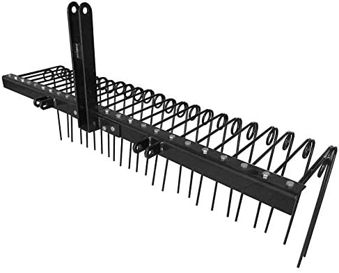 Field Tuff 3 Point 72 Inch Durable Powder Coated Steel Pine Straw Rake ...