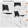 Amazon.com: VINGLI Stacking Chairs Set of 4 Stackable Office Chairs ...