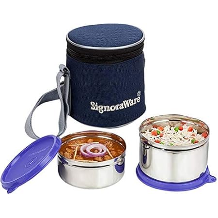 Buy Signoraware Executive Steel Small Lunch Box (Colour May Vary ...