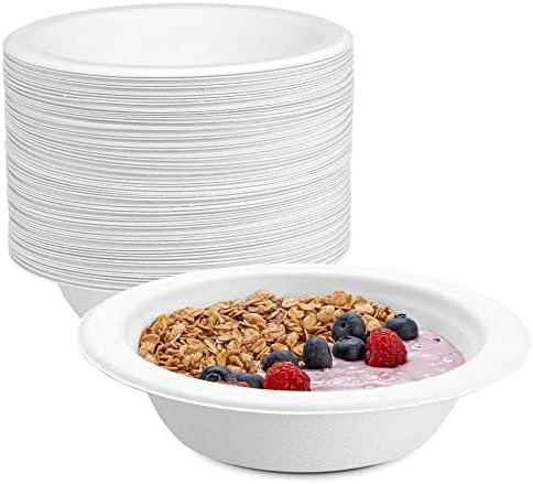 Amazon.com: Paper Bowls 20 oz Heavy Duty, 100 Pack Disposable Soup Bowl ...