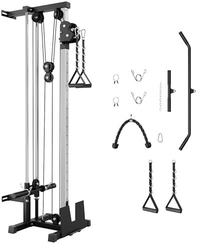 Wall Mount Cable Machine – Dual Pulley Cable Crossover Machine with 19 ...