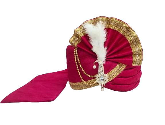 Buy PRIYAKANT SAFAWALA Handstitch Ready to Wear Rani Colour Safa ...