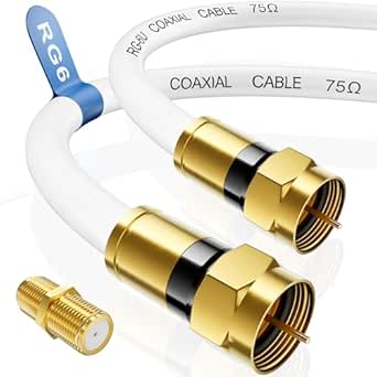 RG6 Coaxial Cable, 3FT 6FT 10FT 15FT 25FT 50FT 100FT Coax Cable Cord ...