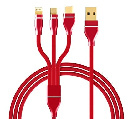 Techbeast 3.0A Tough Braided Unbreakable 3 in 1 Nylon Charging Cable ...