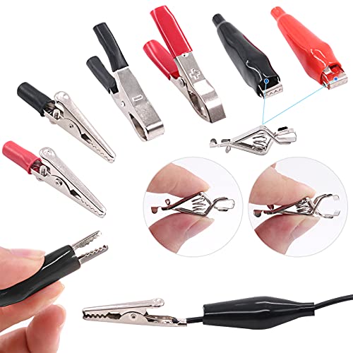 Snapklik.com : 108Pcs 35/45/53mm Red And Black Metal Alligator Clips ...