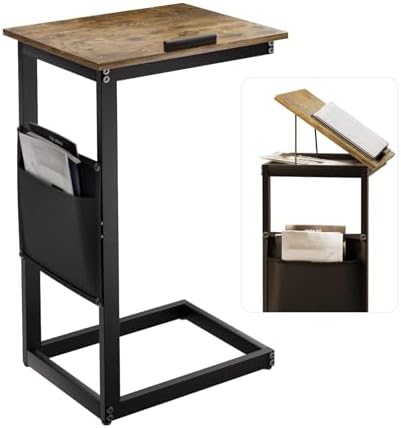 Amazon.com: Adjustable Wooden C Table End Table - Bamboo C Shaped Side ...