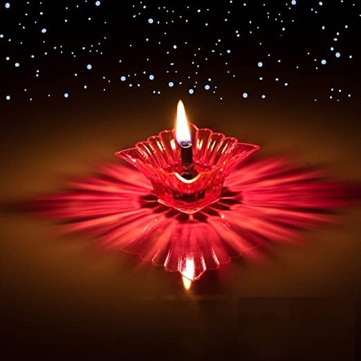 Buy Kresal Set of 12 Designer Transparent Diya - 3D Reflection Diya ...