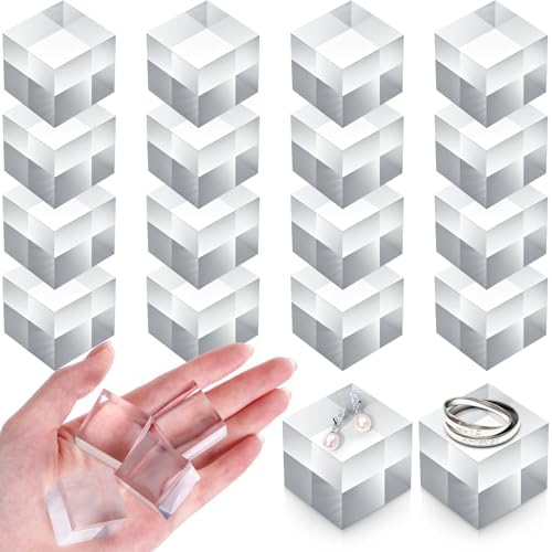 Amazon.com: Vicenpal 16 Pieces Acrylic Square Display Blocks 3 x 3 x 1 ...