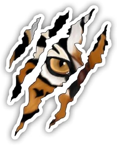 Amazon.com - Peeking Tiger Eyes Vinyl Sticker 5 Inches Car Scratch ...