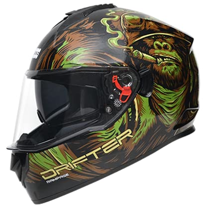 STUDDS Full FACE Helmet Drifter D3 with Clear Visor & Spoiler Black N3 ...