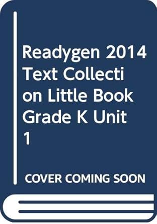Amazon.com: READYGEN 2014 TEXT COLLECTION LITTLE BOOK GRADE K UNIT 1: ...