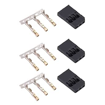 Amazon.com: 100 Sets 3 Pin Female Crimp Servo Plug Kit Male Plug ...
