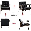 Amazon.com: Artechworks Retro PU Leather Upholstered Lounge Wooden Arm ...