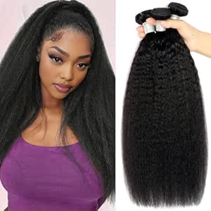 Amazon.com : Kinky Straight Bundles Human Hair 18 20 22 Inch Yaki Straight Bundles Human Hair ...