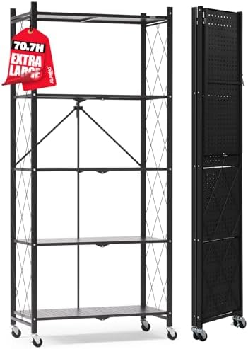 Amazon.com: 5 Tier Foldable Storage Shelves, Expandable Folding ...
