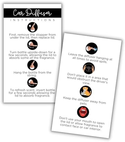 Amazon.com: Car Vent Wood Diffuser Care Card | 50 Pack 2x3.5 inches ...