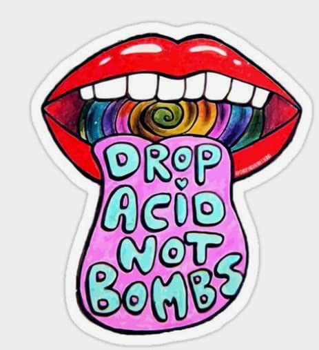 Amazon.com - Drop Acid not Bombs Funny Sticker | Humor Sticker Decal ...