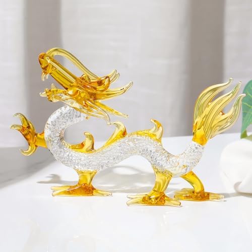 Amazon.com: Movdyka Crystal Chinese Dragon Figurine Decor Collectibles ...