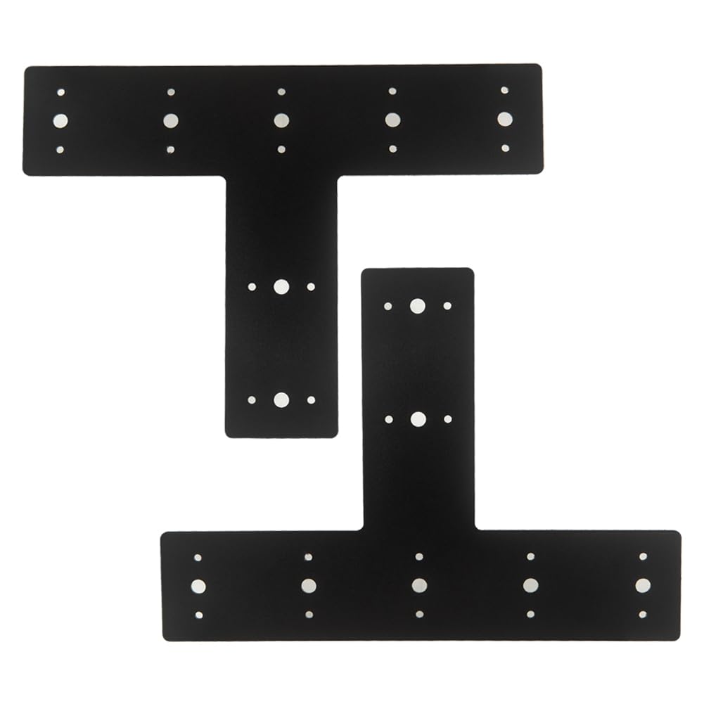Amazon.com: T Tie Plates in Black Finish Steel Flat Bracket Mending ...