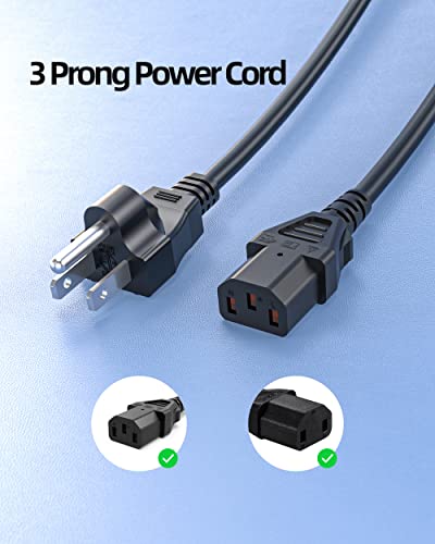 Snapklik.com : Superer 3 Prong AC Power Cord Cable Compatible