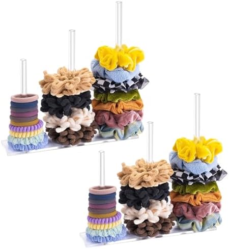 Amazon.com: SMUK 2Packs 3-Tiers Acrylic Scrunchie Holder Stand, Clear ...