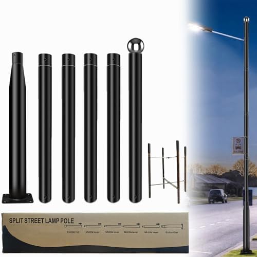 YarPoole Street Light Pole 16 Ft Tall - Outdoor Adjustable Heavy Duty ...