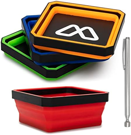 Bagulet Collapsible Magnetic Parts Tray - 4 Pack Foldable Bowl Set For ...