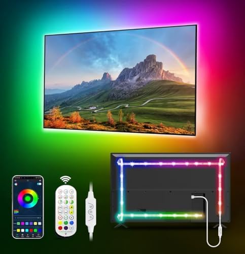 DTQJ LED Lights for TV Led Strip Lights RGB Music Sync Color Changing ...