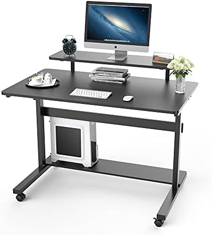 Amazon.com: Eureka Ergonomic Height Adjustable Computer Desk, Rolling ...