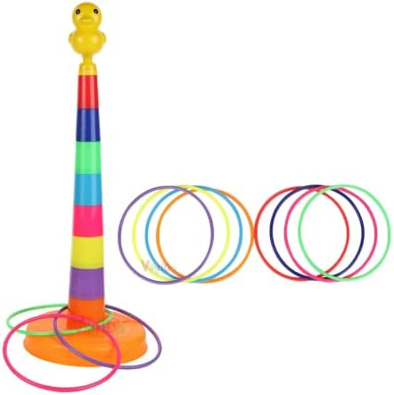 WISHKEY Quoits Ring Toss Game for Kids, Ring Throwing Game for Single and Group Play, Outdoor ...