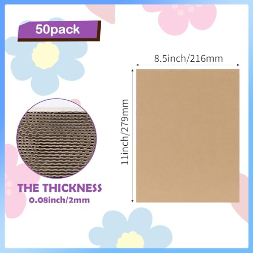 Snapklik.com : RLAVBL 50 Pack 85x11 Corrugated Cardboard Sheets