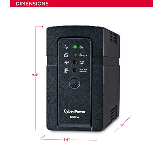 CyberPower RT650 Point-of-Sale UPS System, 650VA/400W, 6 Outlets, Mini ...