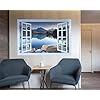 Amazon.com: FLFK Fake Window Wall Mural - Landscapes Faux Window Wall ...